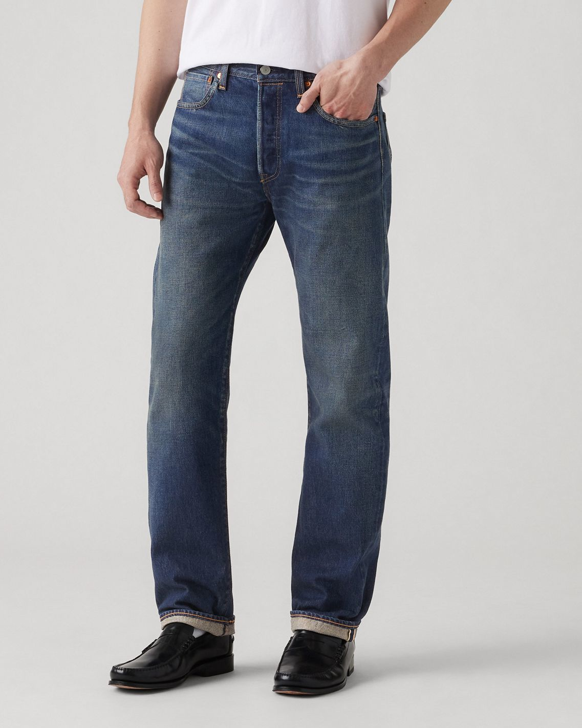 Levi's® 501 Original Regular Fit Selvedge Mens Jeans - 1937 Bounty Hun ...