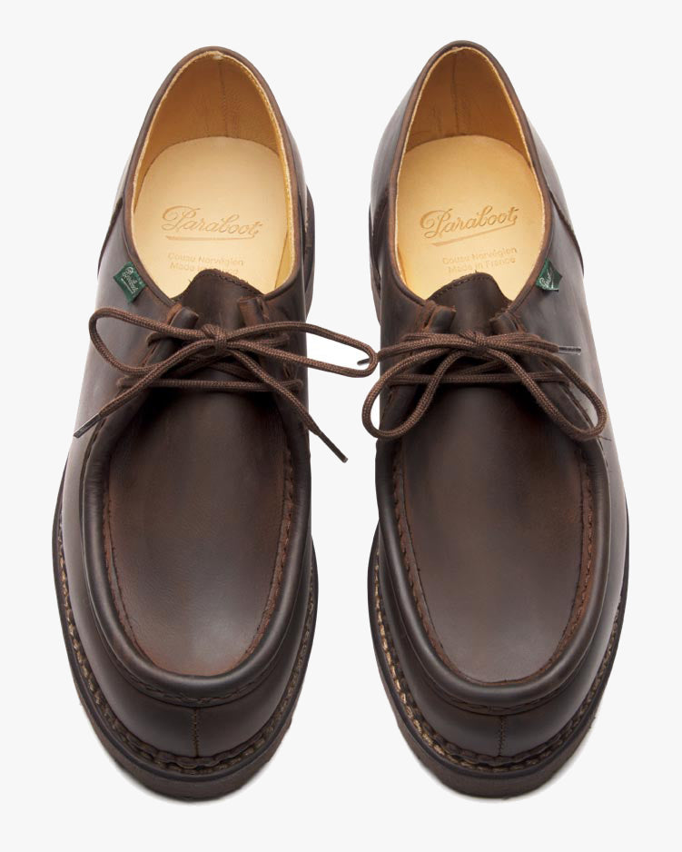 Paraboot Michael Piped Seam Derby Shoe - Nubuck Gringo / Marche Marron ...