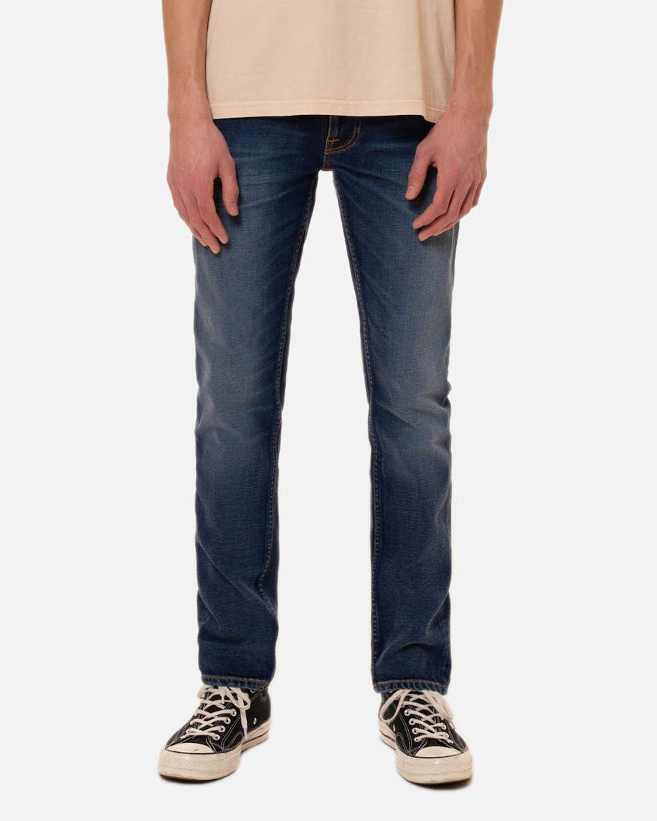 Nudie Lean Dean Slim Tapered Mens Jeans - Troubled Sea – JEANSTORE