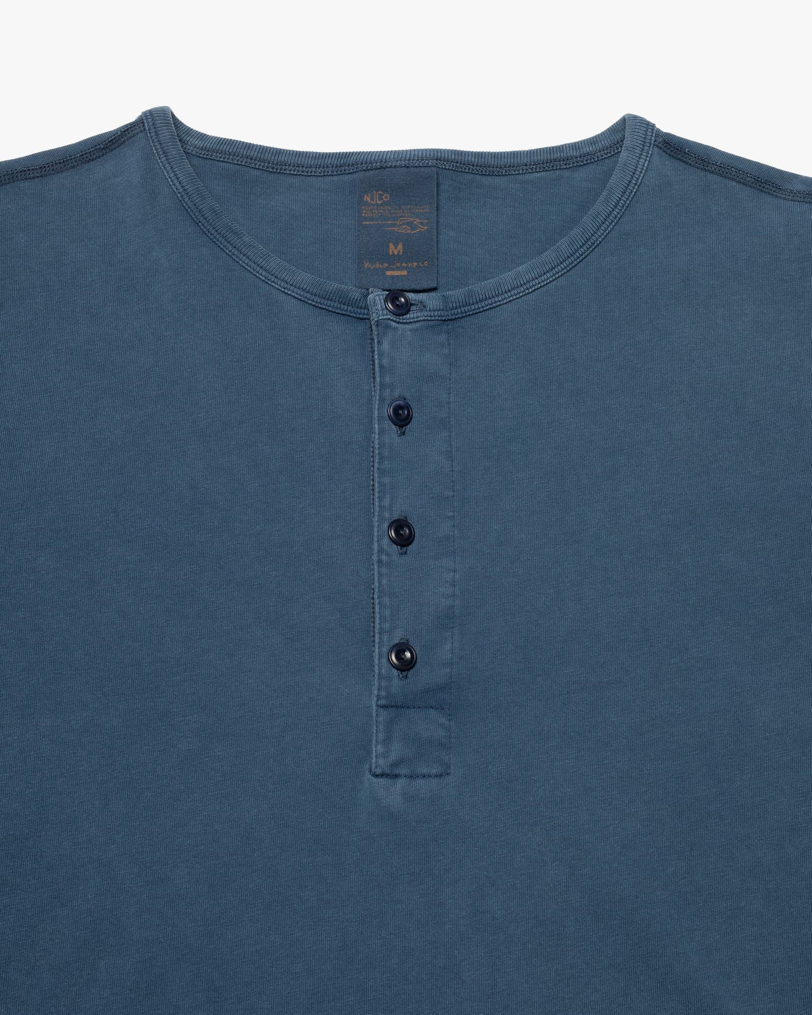 Nudie Jeans L/S Henley - Washed Blue – JEANSTORE