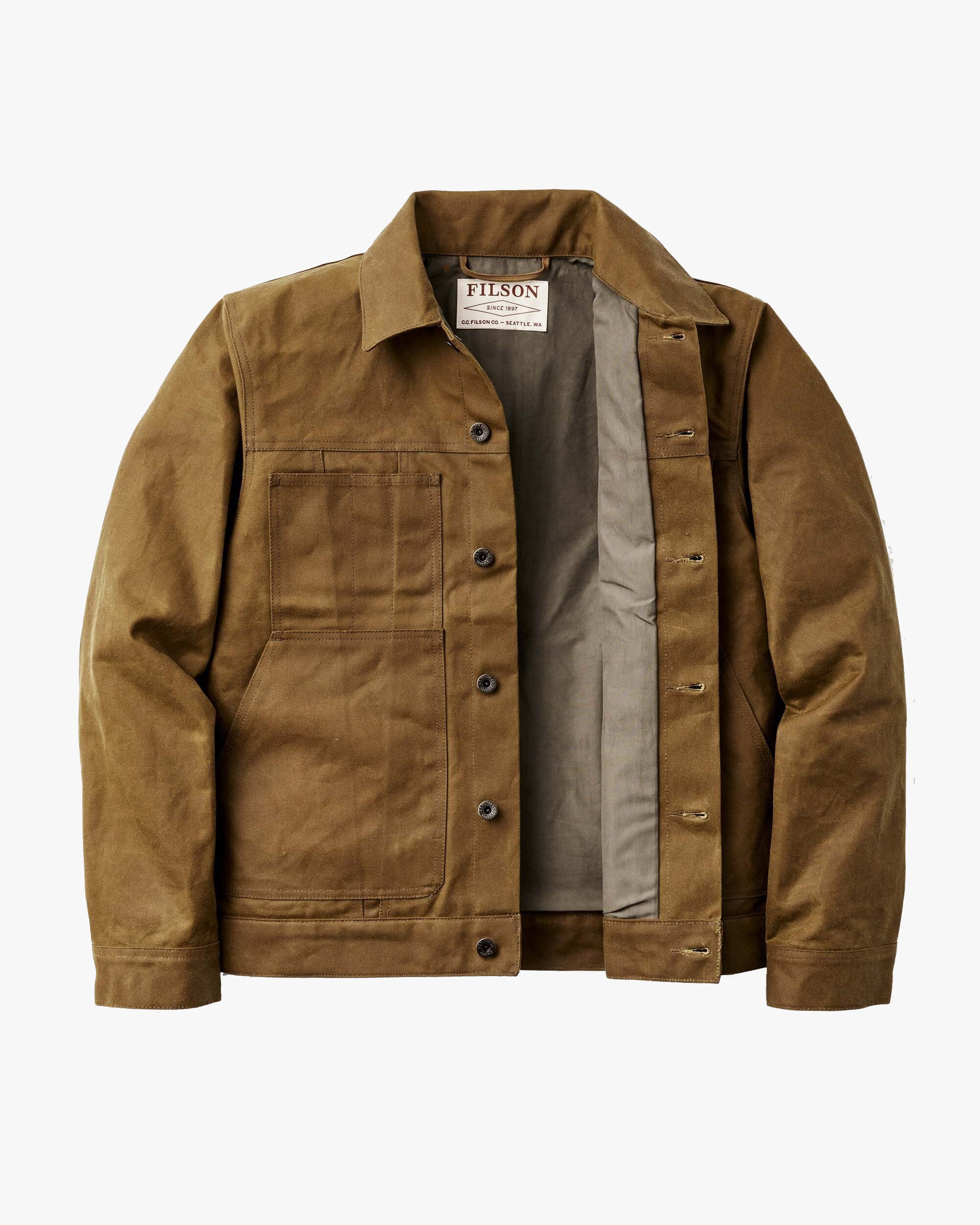 Filson Tin Cloth Short Lined Cruiser Jacket - Dark Tan – JEANSTORE