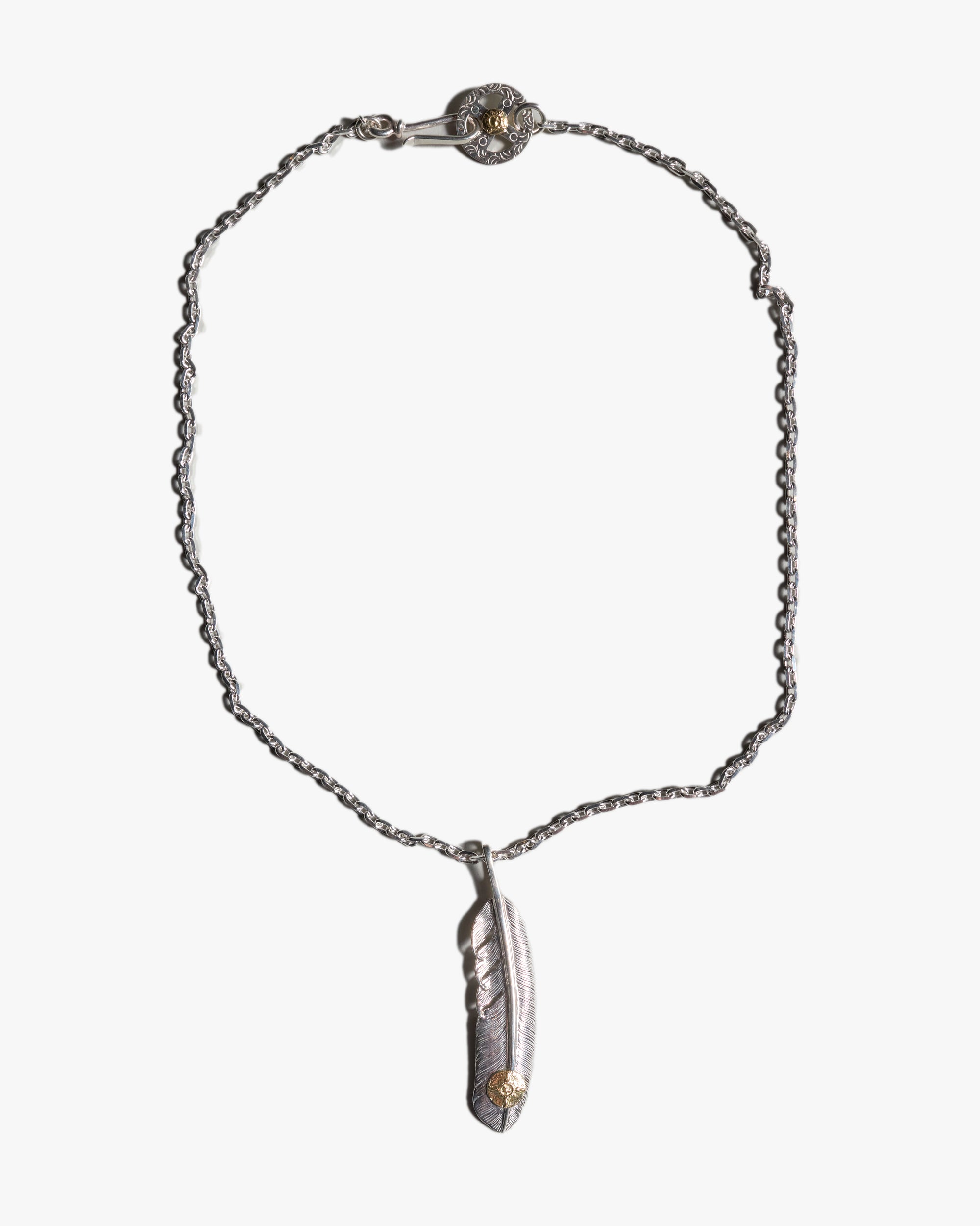 First Arrows O-063+P-077 Small Silver Chain w/ K18 Medicine Wheel & P ...