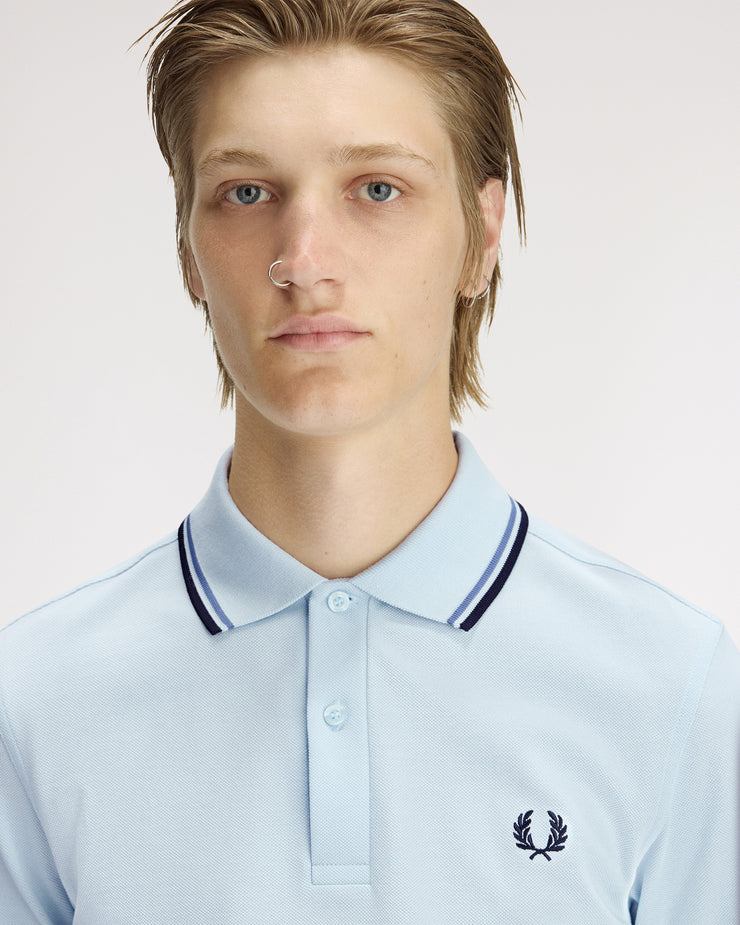Fred Perry Twin Tipped Polo Shirt - Light Ice / Ace Blue / Navy – JEANSTORE