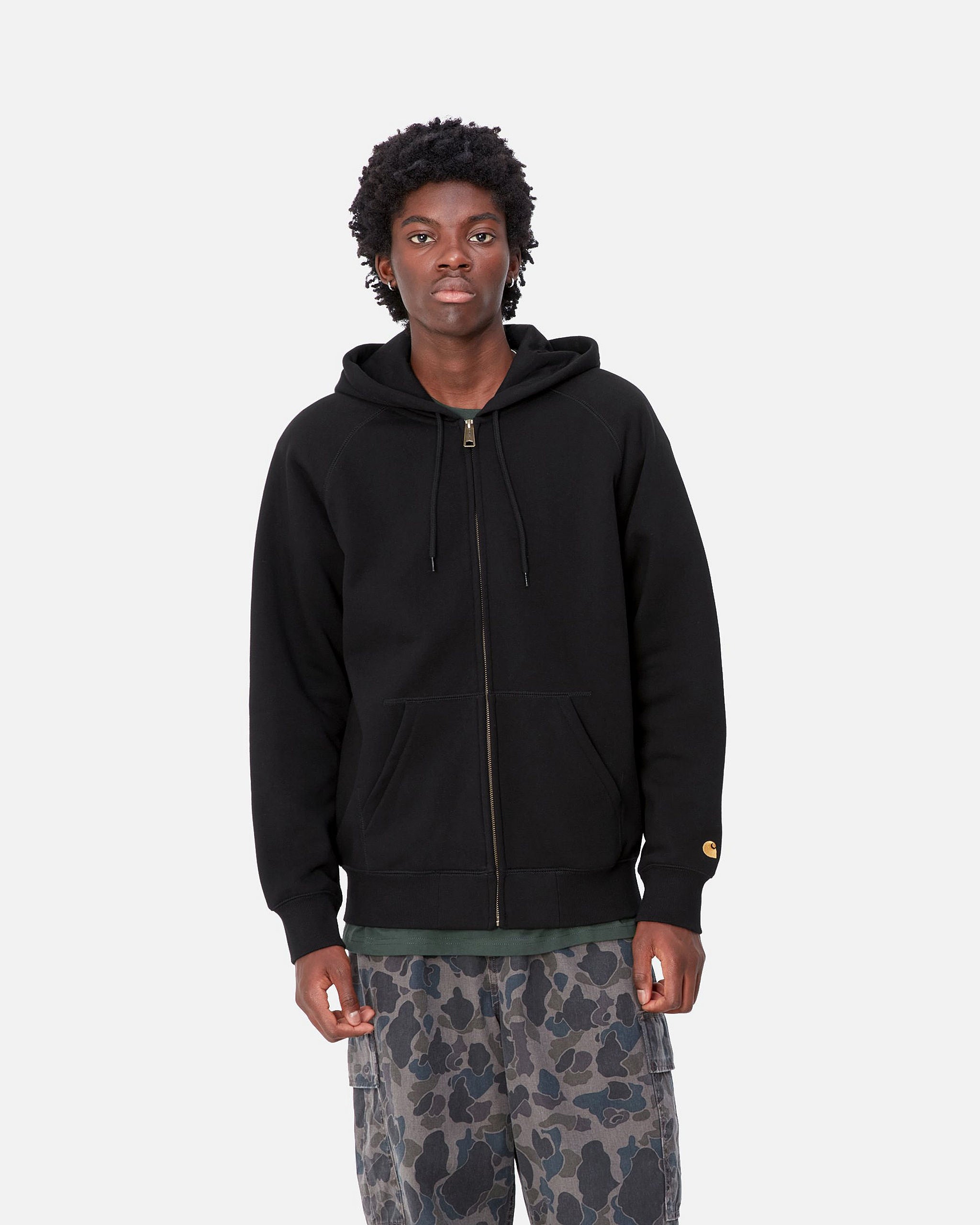Carhartt WIP Hooded Chase Jacket - Black / Gold – JEANSTORE