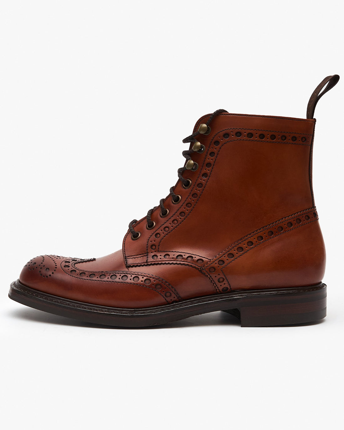 Cheaney Tweed R Wingcap Brogue Boot - Dark Leaf Calf Leather / Dainite ...