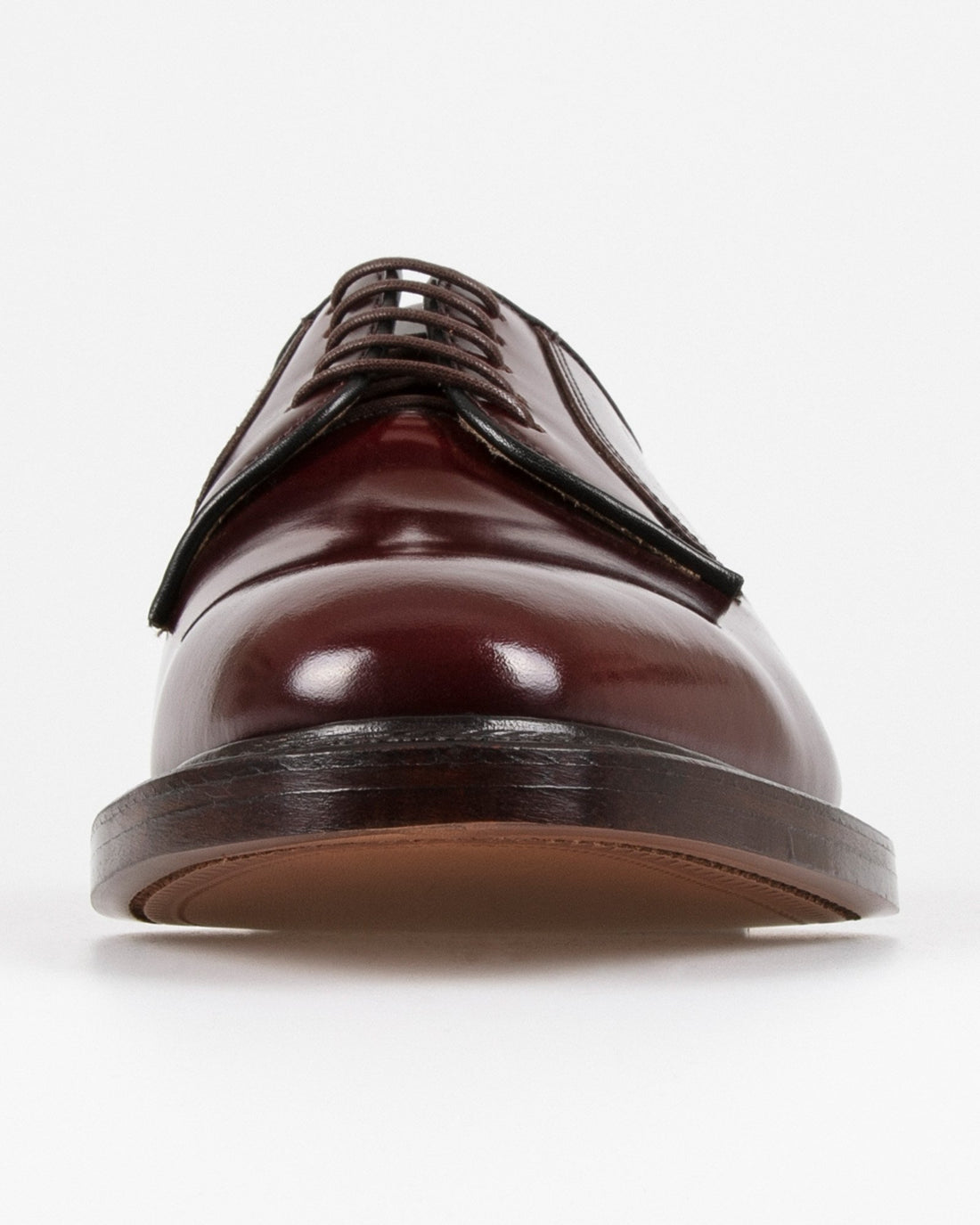 Loake 771T Polished Plain Derby Shoe - Burgundy | JEANSTORE